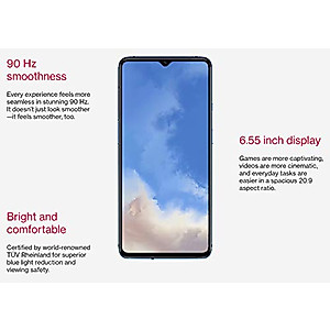 OnePlus 7T (128GB, 8GB) 6.55" AMOLED 90Hz Display, Snapdragon 855+, T-Mobile Unlocked Global 4G LTE GSM (AT&T, Metro, Cricket) (Glacier Blue) (Renewed)