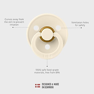 BIBS Pacifiers Colour Collection | Natural Rubber Baby Pacifier | Set of 2 BPA-Free Soothers | Made in Denmark | 6+ Months (Pack of 2) | Cloud