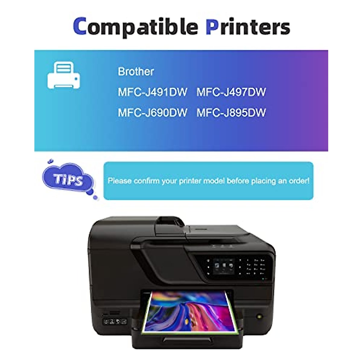 LC3011 Ink Cartridges BK/C/M/Y 2-Set Replacemnt for Brother Ink LC3011 LC3013 LC3011BK LC3013BK use with Brother MFC-J491DW MFC-J895DW MFC-J690DW MFC-J497DW Printer (2BK/2C/2M/2Y 8-Pack)