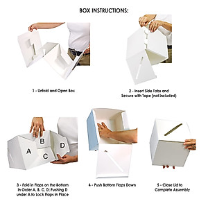 Beistle White Card Box Holder For Weddings, Baby Showers, Birthdays, Graduation Party Supplies 9" x 9"