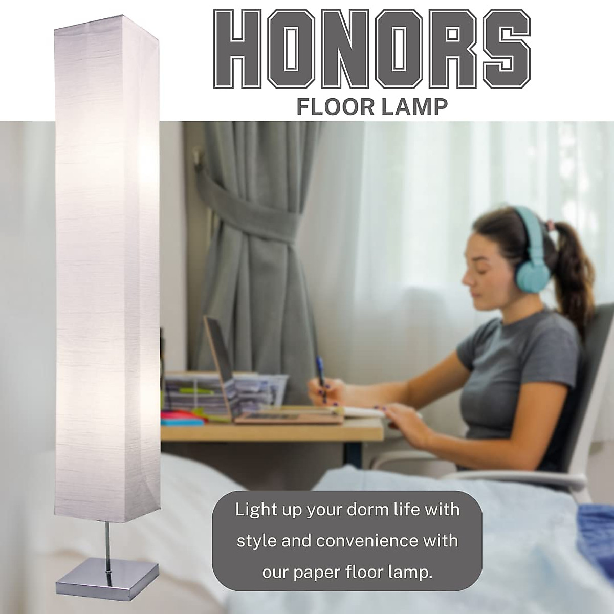 LIGHTACCENTS Honors Color Changing Floor Lamp With Two RGB LED Bulbs And Remote Control - Select From 4 Color Changing Modes. The Remote also has a built-in dimmer.