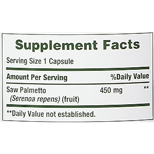 Nature's Bounty Saw Palmetto 450 mg Capsules 250 ea