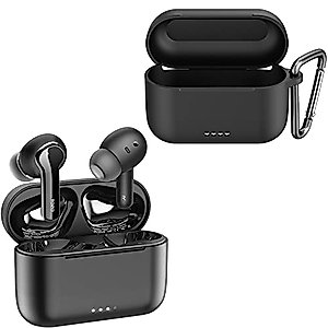 TOZO NC2 Hybrid Active Noise Cancelling Wireless Earbuds Black & TOZO NC2 Protective Silicone Case Black