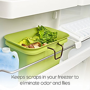 Full Circle Scrap Happy Food Scrap Collector and Freezer Compost Bin, Green