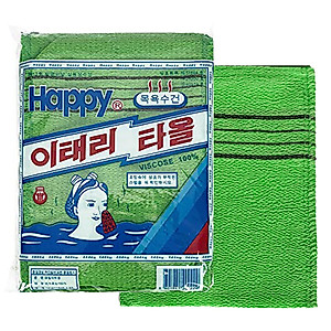 GOLDSANGSA-Korean Bath Towel Washcloth 20pcs/Body Scrub Genuine Exfoliating Bath Mitten Remove Dead Skin(Green)