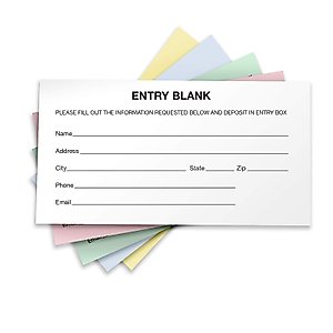 Excello Global Products 1500 Entry Forms - Includes 15 Blank Raffle Ticket Pads - (Combo Colors) - GPP-0026