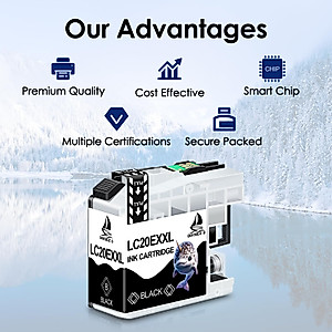 DOUBLE D Upgraded LC20E Compatible Replacement for Brother LC20E LC-20E XXL Ink Cartridges for Brother MFC-J985DW J775DW J5920DW J985DWXL Printer (4BK+2C+2M+2Y) 10 Pack-Updated Version