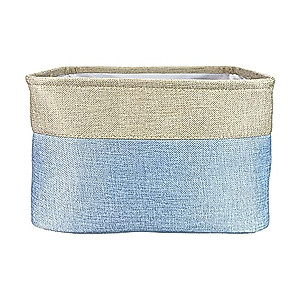 Personalized Dog Rough Collie Bone Decorative Storage Basket Fabric Durable Rectangle Toy Box with 2 Handles for Organizing Closet Garage Clothes Blankets Blue and White