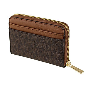 Michael Kors Jet Set Travel Medium Zip Around Faux Leather Card Case (Brown/Luggage)