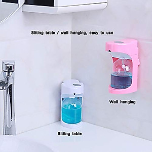 FKJLUN Hand Soap Dispenser Pump Automatic Foam Hand Sanitizer Induction Soap Dispenser Hand Sanitizer Bottle to Soap Dispenser Mobile Phone Wall Hanging Hand Lotion Bottle for Bathroom (Color : Red)