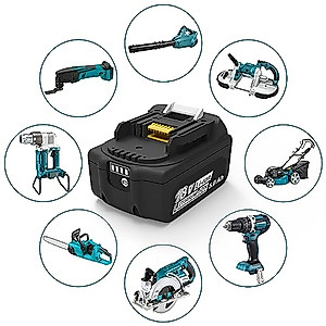 rebicacate 2Packs 18V 5000mah Replacement Battery for Makita 18V Battery 5.0ah BL1830 BL1850 BL1860,Compatible with 18V Makita Battery Tools and Chargers