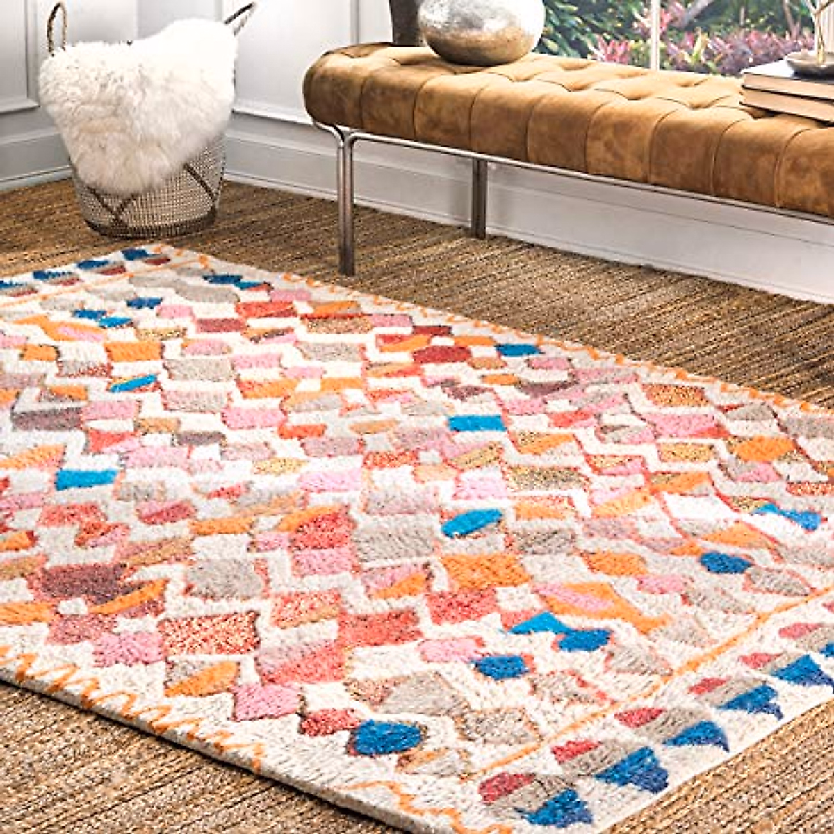 nuLOOM Helaine Hand Tufted Moroccan Shag Area Rug, 10' x 14', Multi