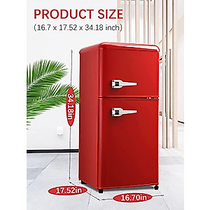 Tymyp TY-FLS-80G-RED-H005 Refrigerator with Freezer, Red