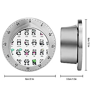 Kitchen Timer Cute Panda Magnetic Countdown Clock for Cooking Teaching Studying