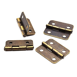 27 X 30mm Antique Bronze hasp Latch and Mini Box Hinges, Mini Decorative Lock Buckle with Screws for Jewelry Wooden Box and DIY Crafts(2 Sets)
