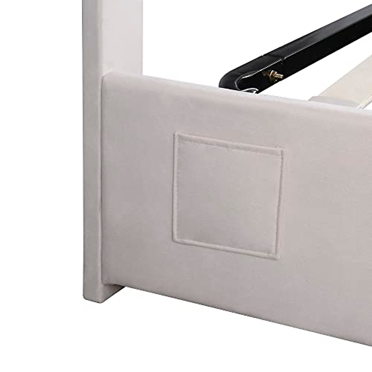 Full Size Upholstered Bed Frame with Lifting Storage, RGB LED Velvet Bed with USB Ports Headboard, Smart Platform Bed with Bluetooth Player, Hydraulic Lifting Under Bed Storage, Beige