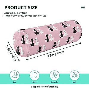 Vnurnrn Cats Neck Support Pillow Round Neck Roll Bolster Cylinder Pillow Cervical Pillows Leg Pillow for Leg Knee Back Head Support for Work Men Women Bed
