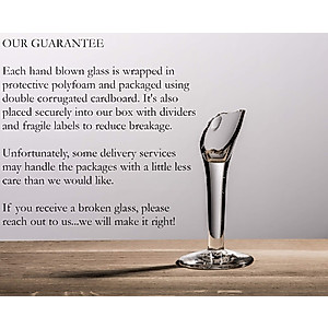 Mexican Hand Blown Glass – Set of 4 Hand Blown Margarita Glasses (16 oz) with Blue Spiral Design