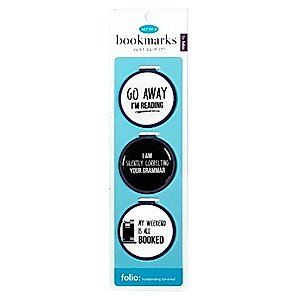 Just Clip it! Quote Bookmarks - (Set of 3 clip over the page markers) - GO away, I'm reading, I am silently correcting your grammar & My weekend is all BOOKED. Funny Bookmark Set - for of all ages.
