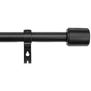 Amazon Basics Adjustable Curtain Rod Wall Bracket Hooks, Set of 2, Black