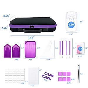 LIRUNQIU Diamond Painting Storage Containers, 60 Slots Diamond Art Accessories and Tools Kits Storage Box(Black)