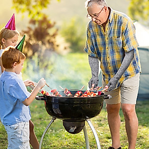 2 Pairs Cut Resistant Sleeves for Men Anti Cut Protective Sleeves Arm Sleeves Safety Gloves (Black, Gray)