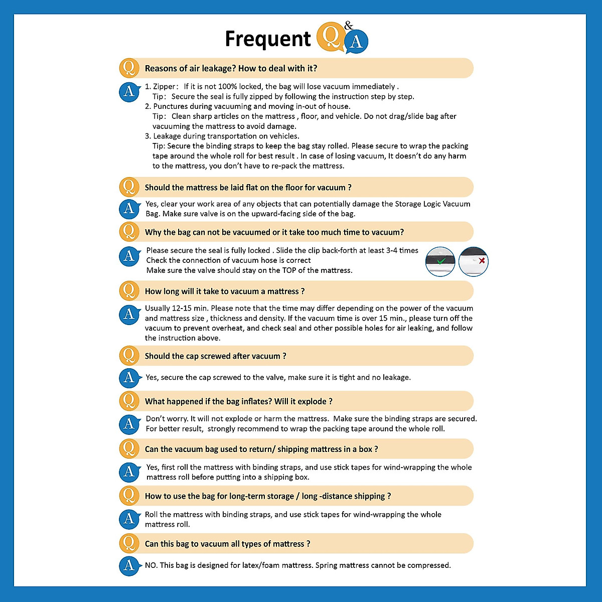 Queen/Full/Full-XL Foam Mattress Vacuum Bag for Moving, Vacuum Seal Mattress Bag with Straps