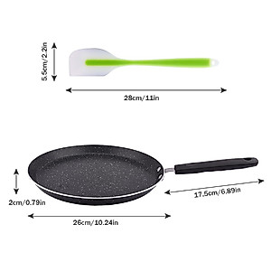 OTJENL Nonstick Crepe Pan, 11 Inch Griddle Pan with Scraper & Oil Brush, Griddle Pancake Pan Tortilla Pan, for Cooking Eggs, Frying, Grill, Omelettes, Easy Clean