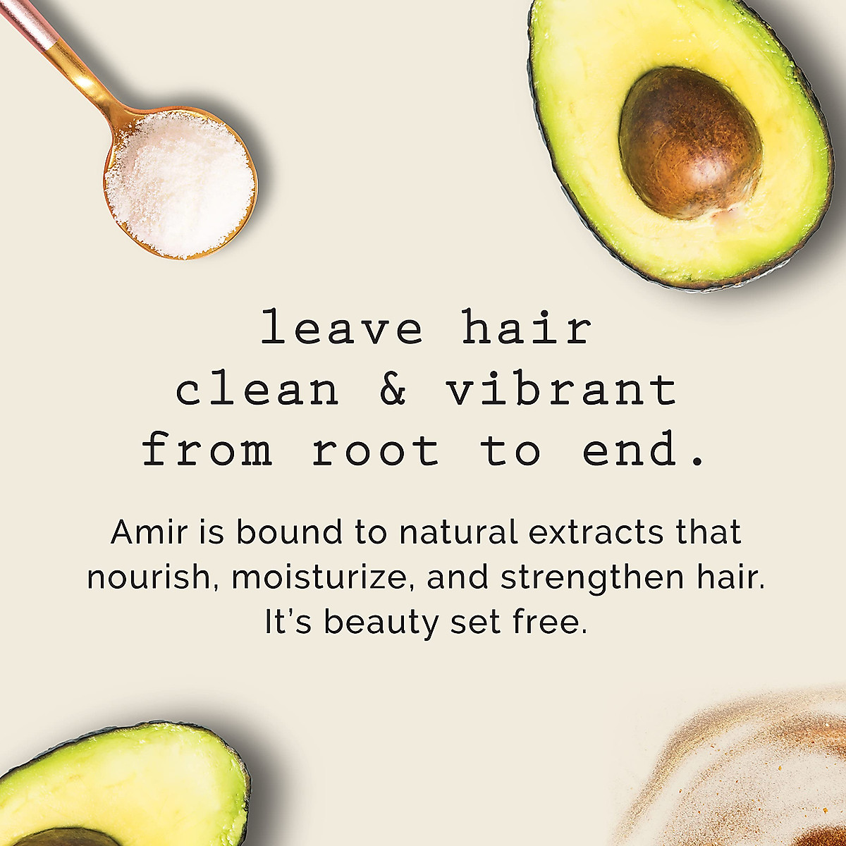AMIR Clean Beauty Moisturizing Conditioner with Avocado & Collagen, Liter