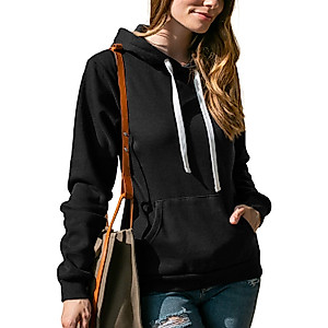 DOUBLJU Basic Lightweight Pullover Sweater Top Essential Comfy Casual Hoodie Sweatshirt for Womens Clothes with Plus Size