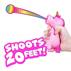 Hog Wild Pink Unicorn Popper Toy - Shoot Foam Balls Up to 20 Feet - 6 Rainbow Balls Included - Age 4+