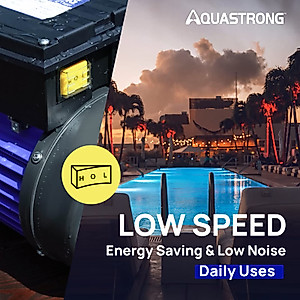 AQUASTRONG 2 HP In/Above Ground Dual Speed Pool Pump, 115V, 5186 GPH, High Flow, Powerful Self Priming Swimming Pool Pump with Filter Basket for Swimming Pool