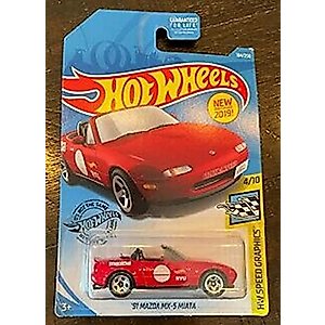 Hot Wheels 2019 Hw Speed Graphics '91 Mazda MX-5 Miata, 184/250 Red