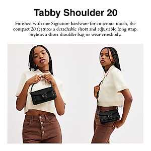 COACH Polished Pebble Leather Tabby Shoulder Bag 20, Black