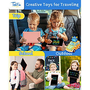 TEKFUN Toys for Kids, 2 Pcs LCD Writing Tablet with Anti-Lost Stylus, 10in Erasable Doodle Board Reusful Drawing Pad for Kids, Travel Car Trip Learning Toys Christmas Birthday Gift for 3 4 5 6 7 Girls