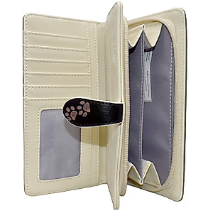 Shag Wear Puppy Dog Love Large Animal Wallet for Women and Teen Girls Vegan Faux Leather Beige 7"