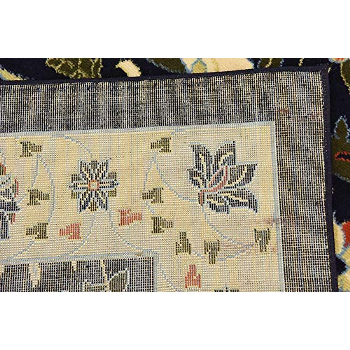 Unique Loom Espahan Collection Area Rug - Cape Cod (7' 10" Square, Navy Blue/ Black)