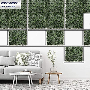 Windscreen4less Artificial Faux Ivy Leaf Decorative Fence Screen 20'' x 20" Boxwood/Milan Leaves Fence Patio Panel,New Milan Leave 30 Pieces