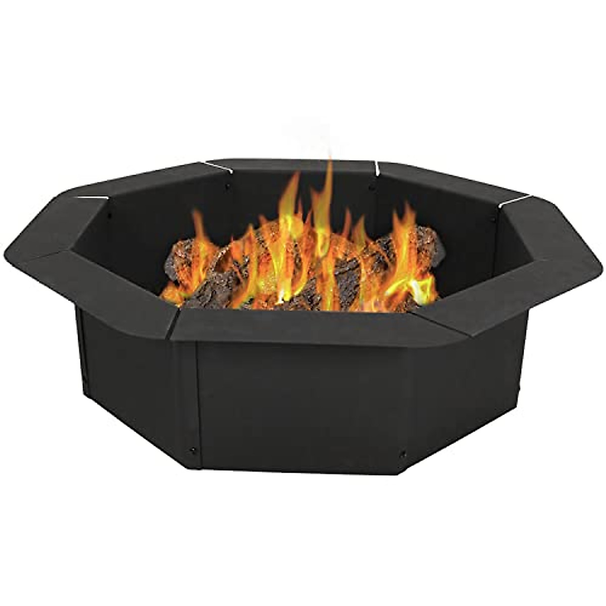 Sunnydaze 2.2mm Thick Steel Above-/In-Ground Octagon Fire Pit Insert - 38 Inches W