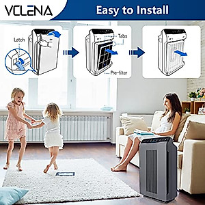 115115 Replacement Filter A True HEPA Compatible with Winix C535 HEPA Filter Winix 5300, 5300-2, 6300, 6300-2, P300 PlasmaWave Air Purifier Filter, Compare to Part #115115 Size 21(3 Pack) …