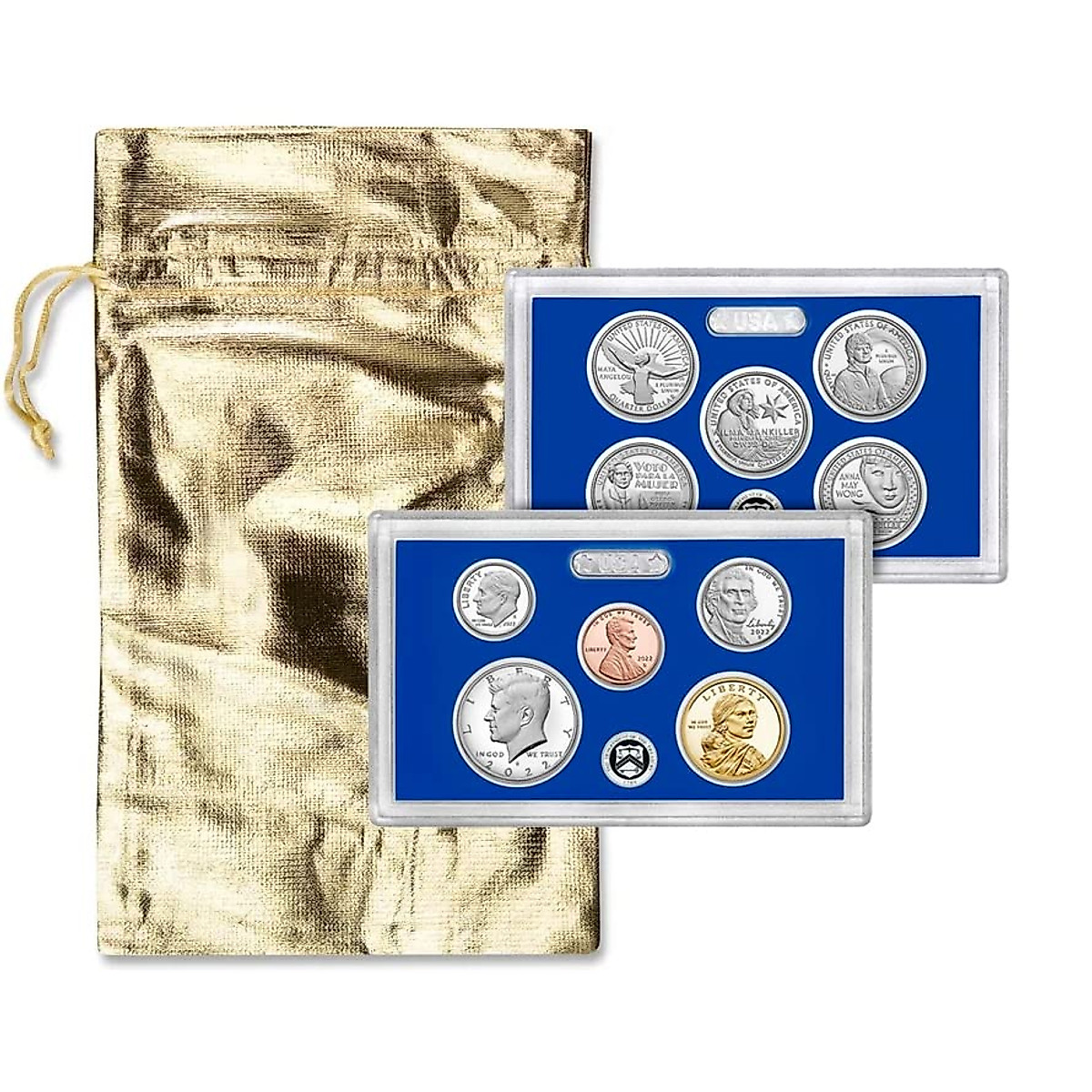 2022 S 10 Coin Clad Proof Set in OGP with CoA and Gold Gift Bag Proof