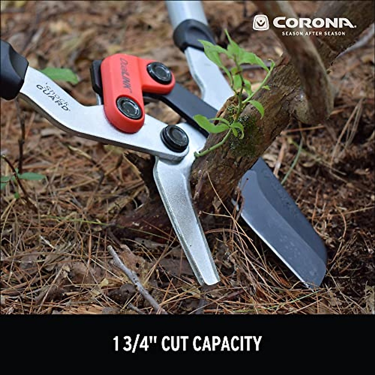 Corona Tools | Branch Cutter DualLINK™ Extendable Bypass Loppers | Tree Trimmer Cuts Branches up to 1 ¾-inches in Diameter | Handles Extend up to 37 ½inches | SL 4364