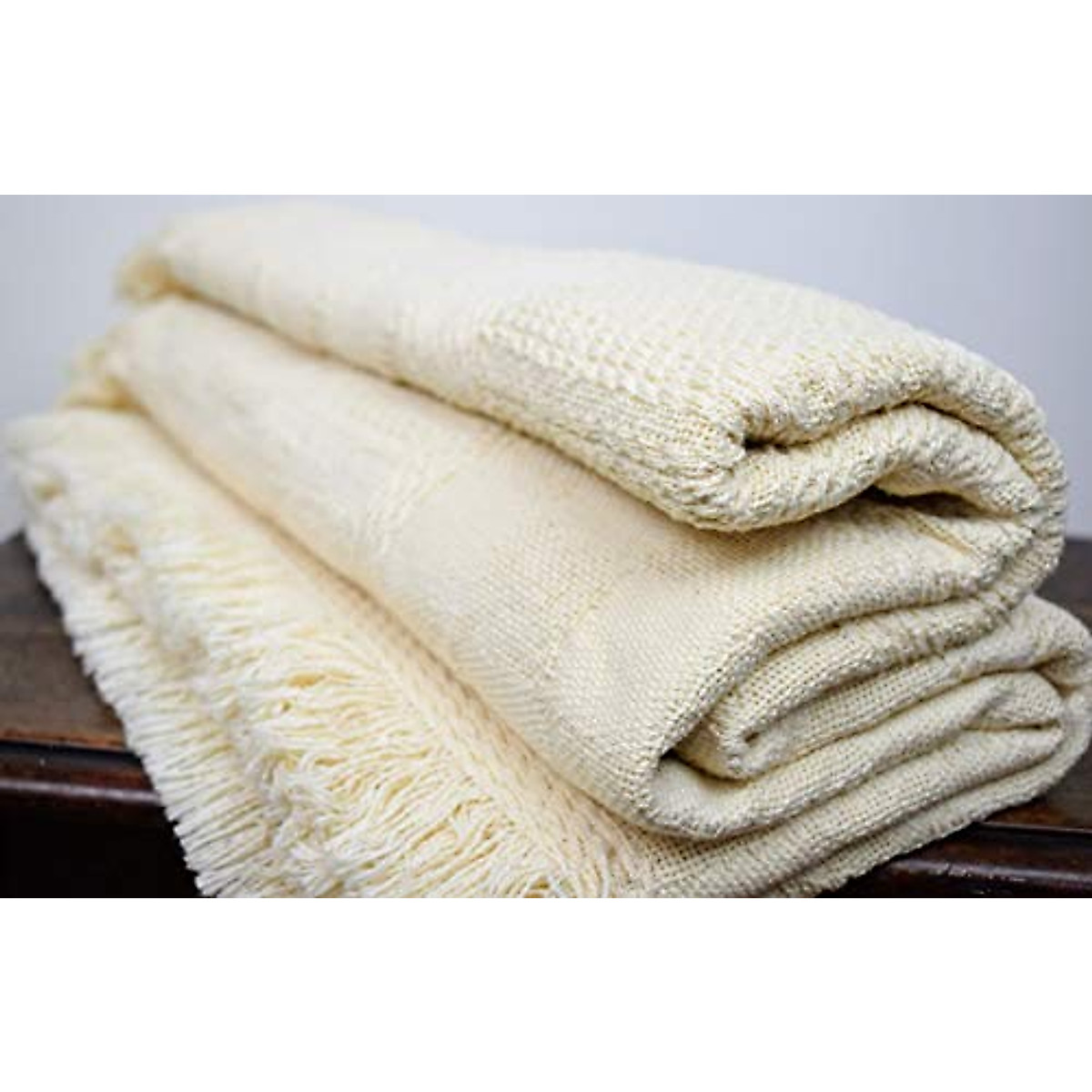 Pure Country Weavers Irish Fisherman Natural Blanket - Gift Tapestry Throw Woven from Cotton - Made in The USA (69x48)