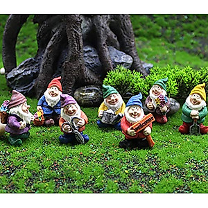 MAOMIA Miniature Gnome Figurines 6 Pcs Fairy Garden Gnome Statues Micro Landscape Decoration Plant Flower Pots Ornaments(Random 6