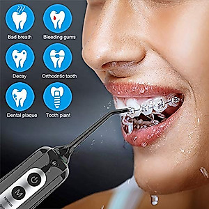 Cordless Water Dental Flosser Teeth Cleaner, INSMART Professional 300ML Tank DIY Mode USB Rechargeable Dental Oral Irrigator for Home and Travel, IPX7 Waterproof 4 Modes Irrigate for Oral Care