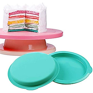 Webake Rainbow Cake Pans, 6 Inch Round Silicone Baking Pans, Set of 6, Great for Jumbo Whoopie Pie, Vegetable Pancakes, Taco Shells, Pizza Crust, Omelet, Frittata, Resin Craft