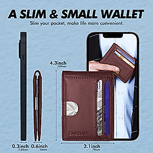 Cagelya Money Clip Wallet for Men Leather Mens Wallets Slim Minimalist Wallet for Men Bifold Mens Wallets Rfid Blocking Front Pocket Wallet with 13 Slots Credit Card Holder Gifts for Boyfriend Father