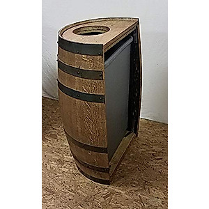 Half Whiskey Barrel Trash Can with Liner