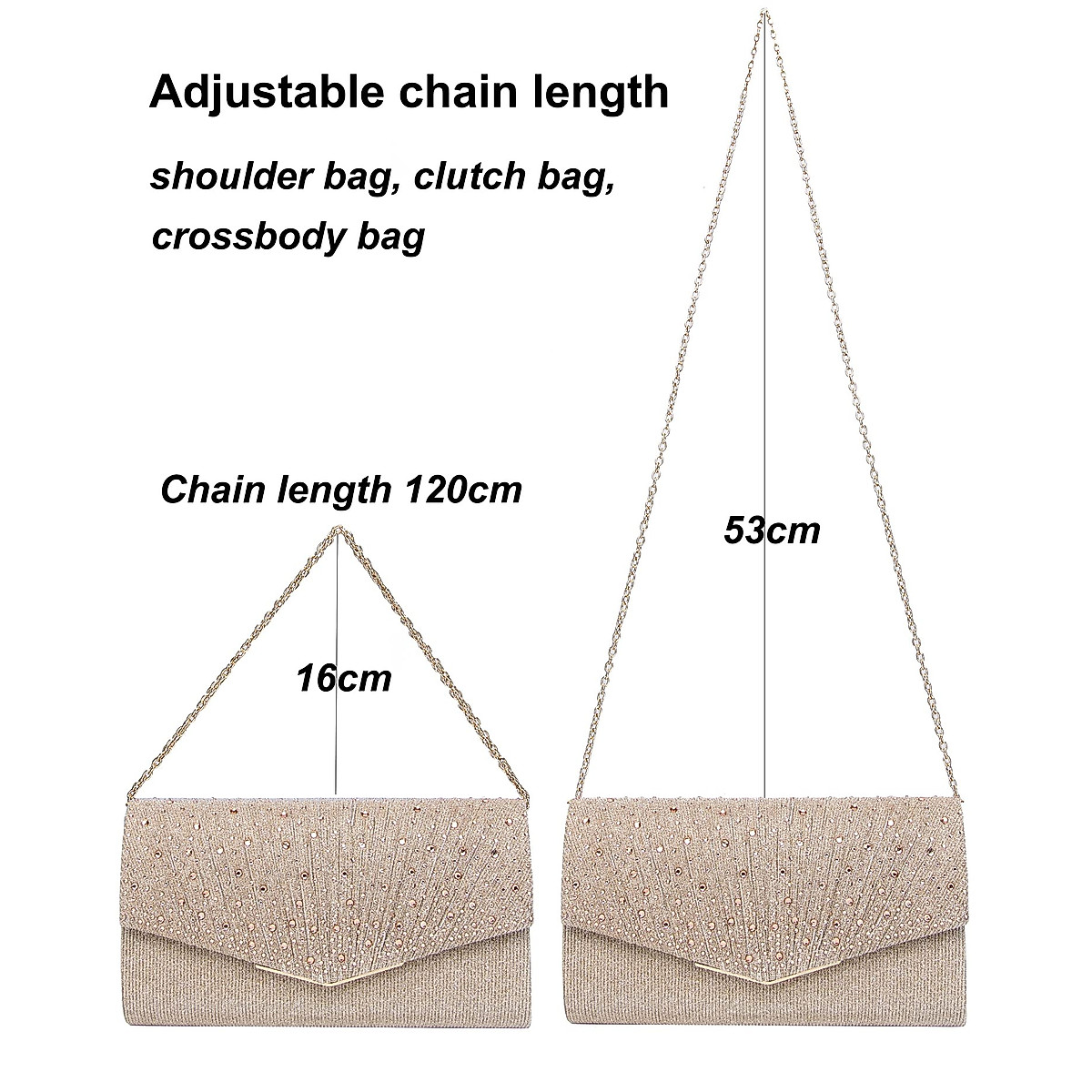 MUDUO Rhinestone Clutch Purses for Women Purses and Handbags Formal Wedding Party Prom Purse Money Bags (Champagne-G)…