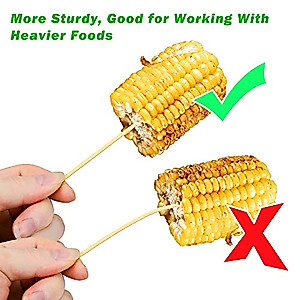 Hysagtek 400 Pcs Wood Skewers 6 Inch Bamboo Skewers Fruit Skewers Chocolate Fountain Sticks Fondue Sticks for Appetizer, BBQ, Cocktail, Kabob, Chocolate Fountain, Barbecue, Party